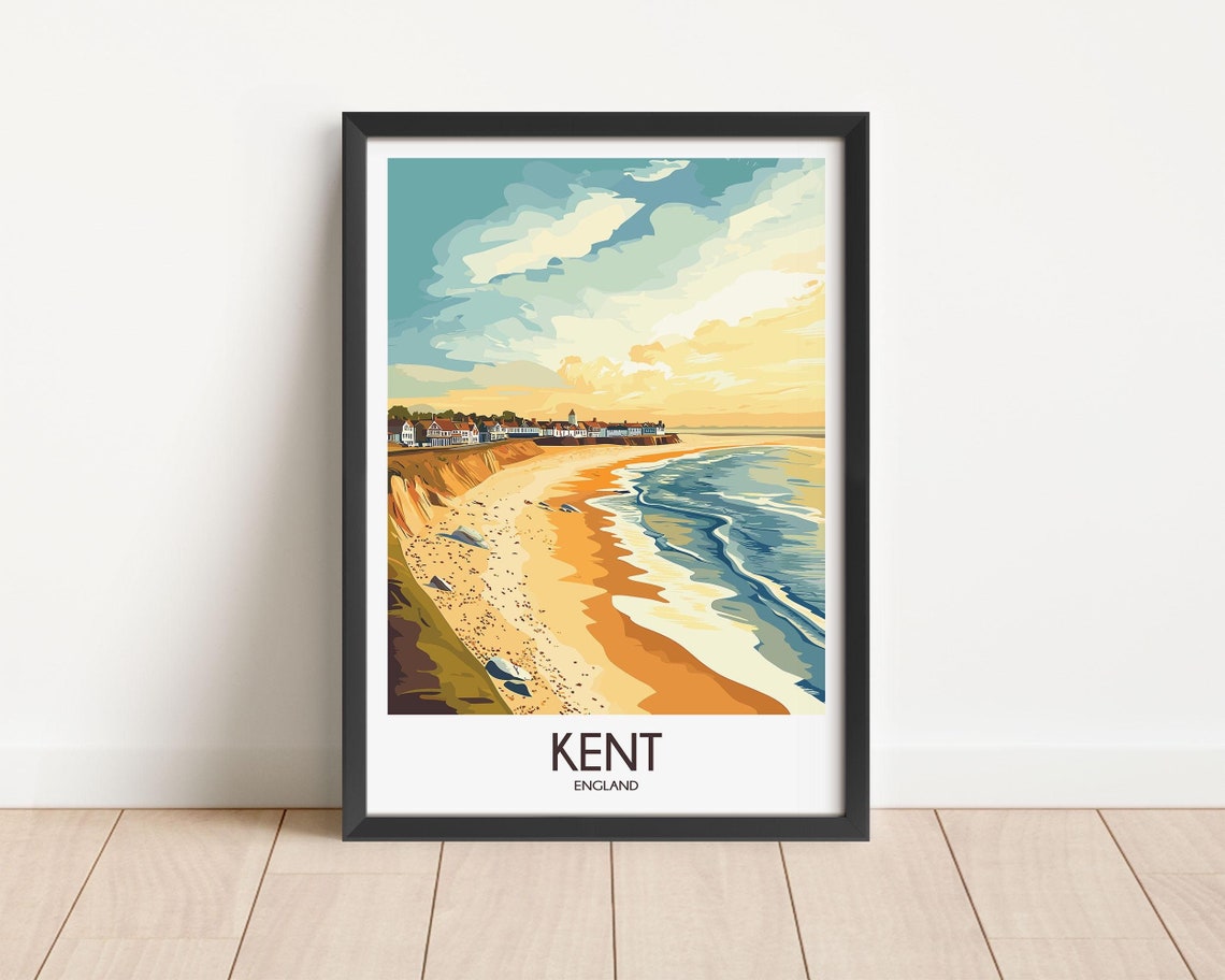 Kent Poster England Coastal Scenic Art Print, Unframed Canvas Size ...