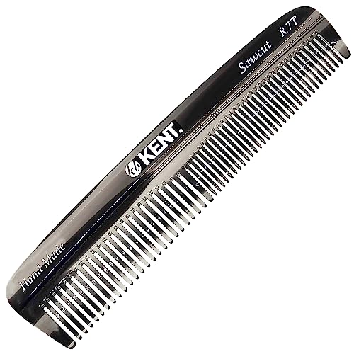 Kent R7T Fine and Wide Tooth Hair Comb, Handmade Pocket Comb for Men ...