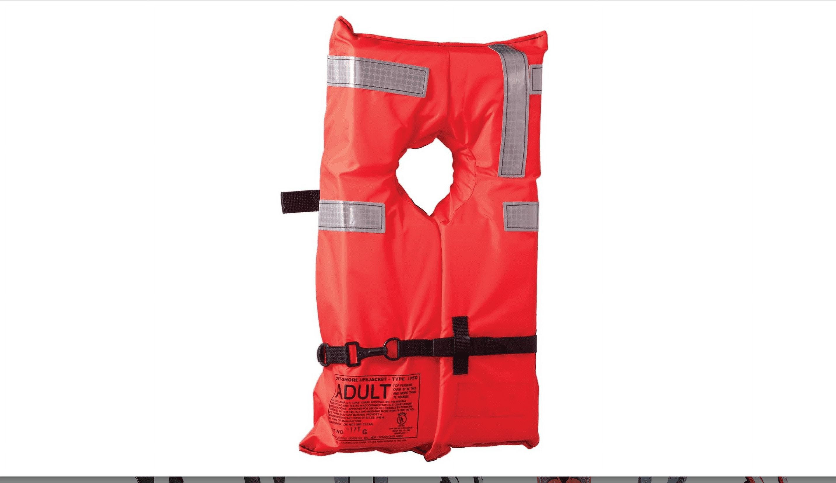 Kent Safety Life Jacket, Adult, Type I, Collar Style - Walmart.com