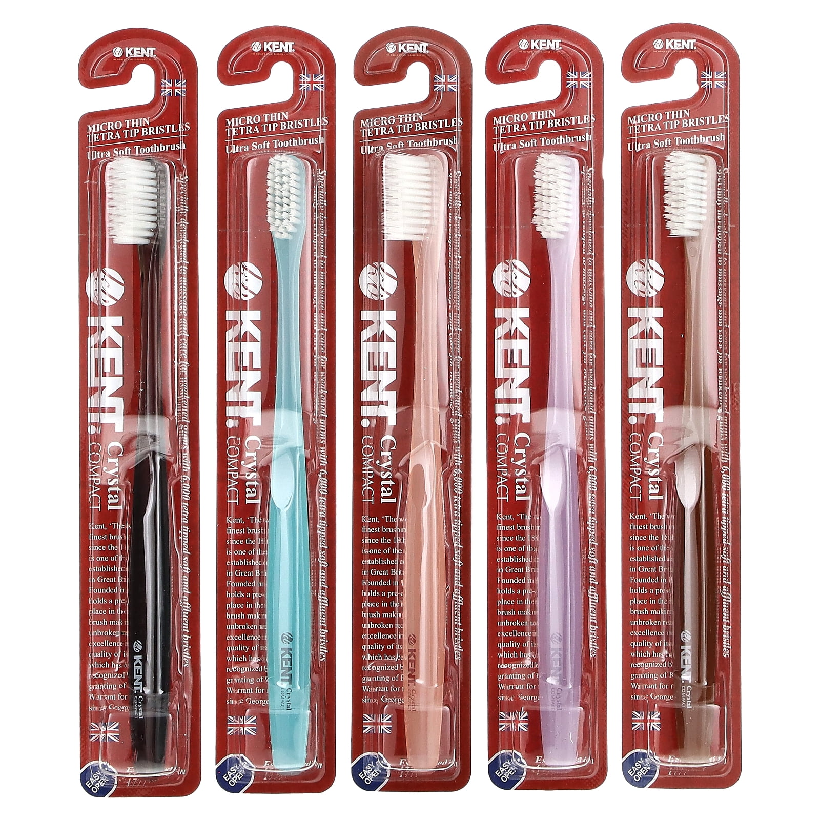 Kent Ultra Soft Toothbrush, Crystal Compact, 5 Toothbrushes - Walmart.com