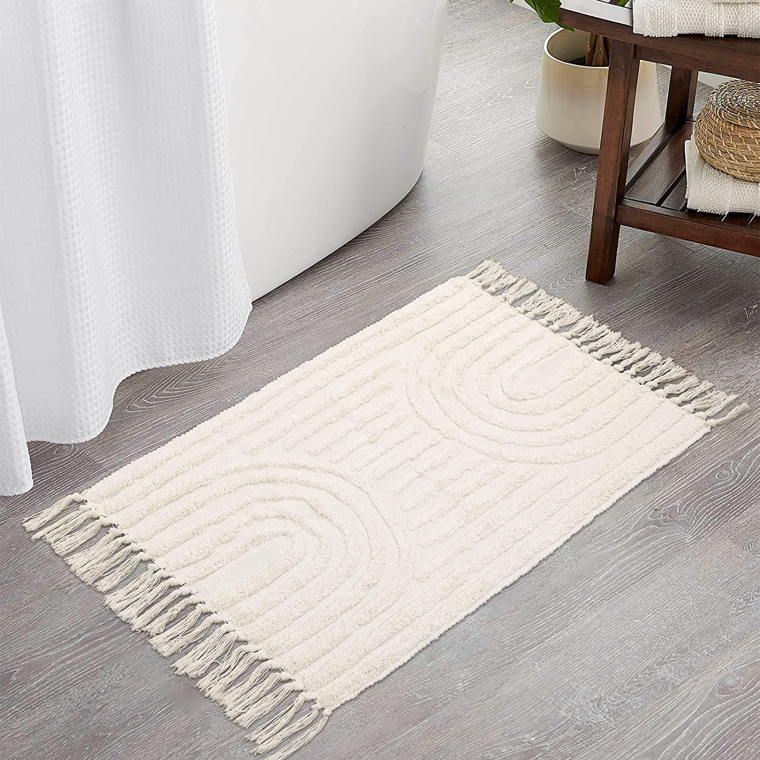Kentaly Boho Bathroom Rug 2.3' x 5.3', Washable Small Front Entryway ...