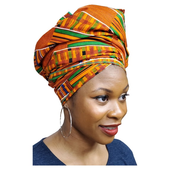Kente African Print Multicolor Head wrap - Walmart.com