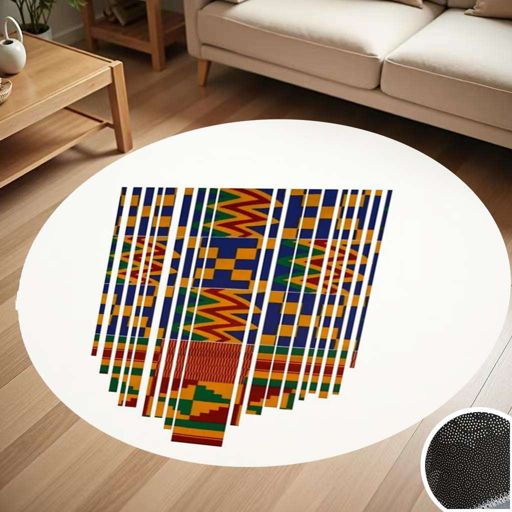 Kente Design African Print African Clothing Round Carpet Living Room ...