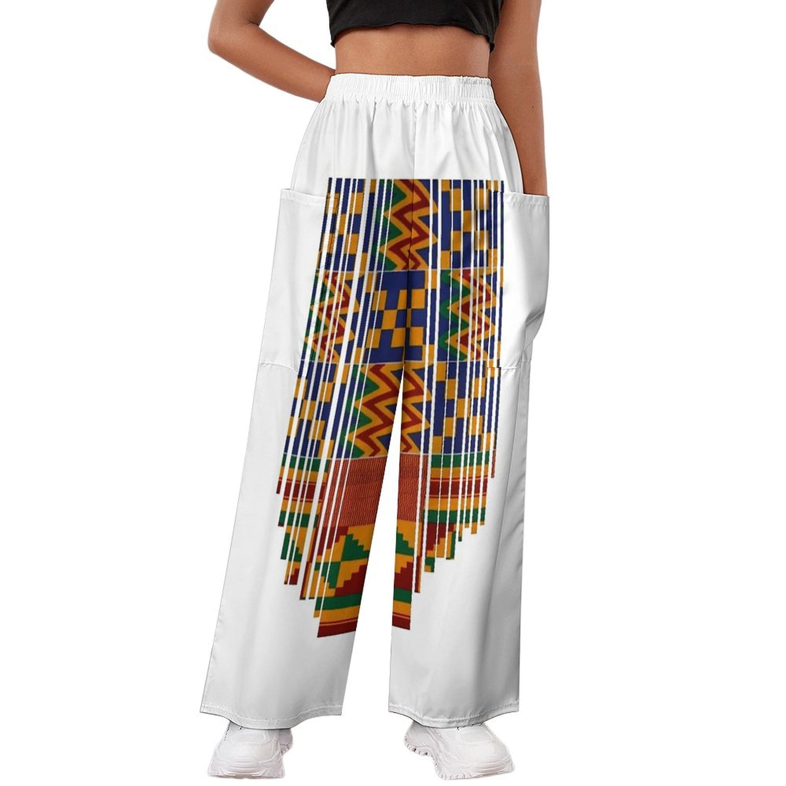 Kente Design African Print African Clothing Straight Leg Trousers for ...