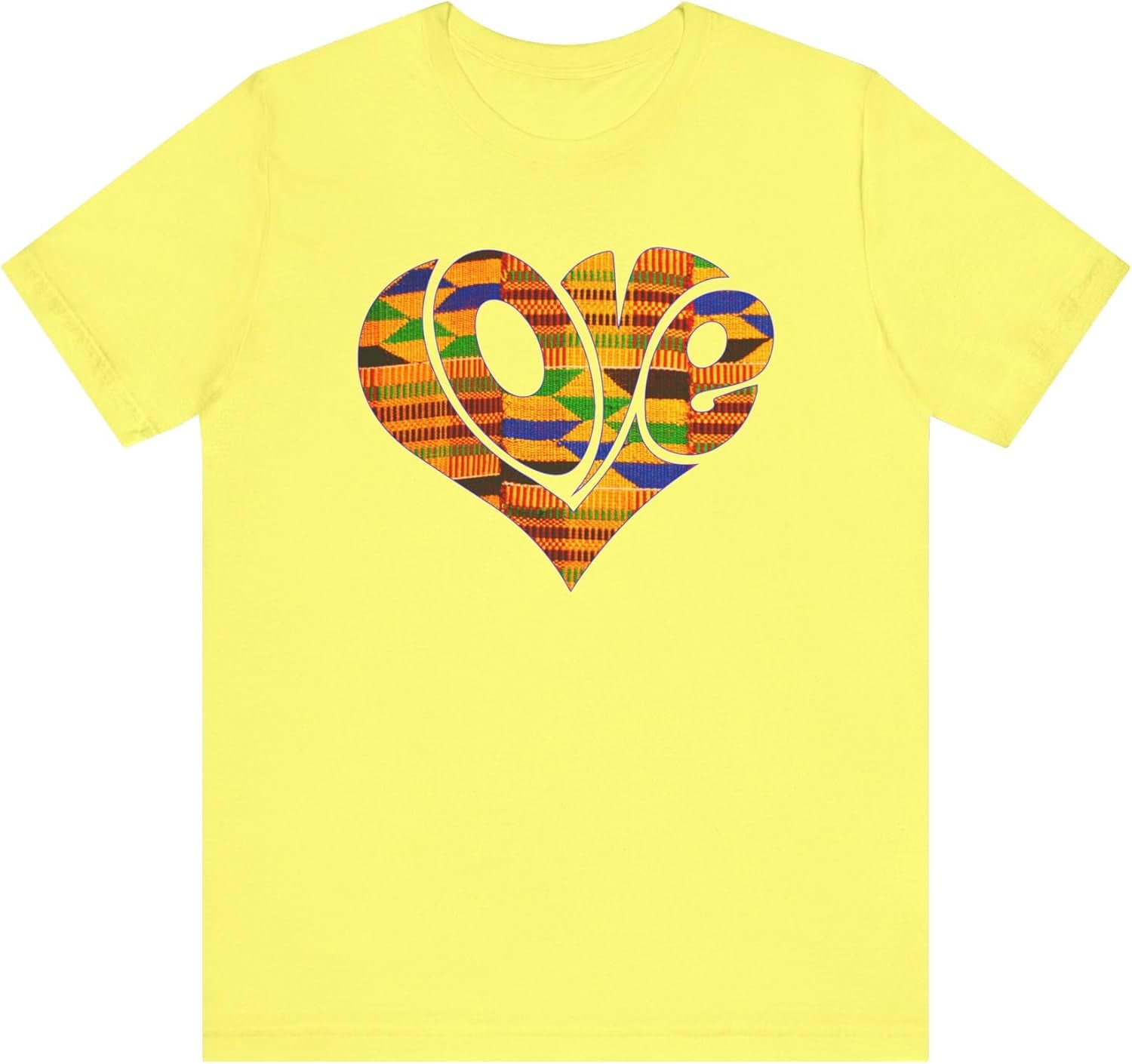 Kente Love Heart T-Shirt – African Heritage Pride Tee for Men & Women ...