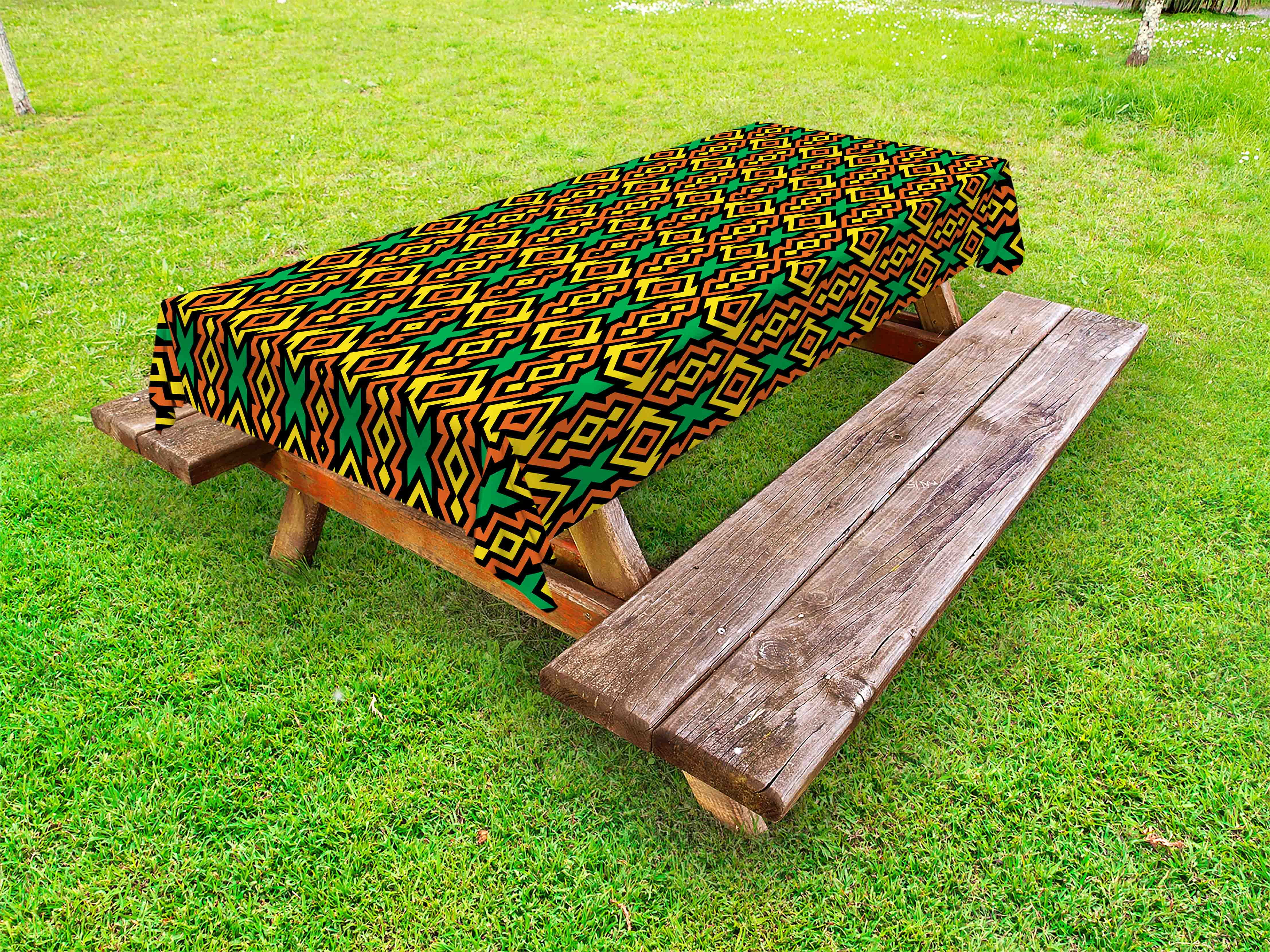 Kente Pattern Outdoor Tablecloth, Exotic African Vertical Borders from ...
