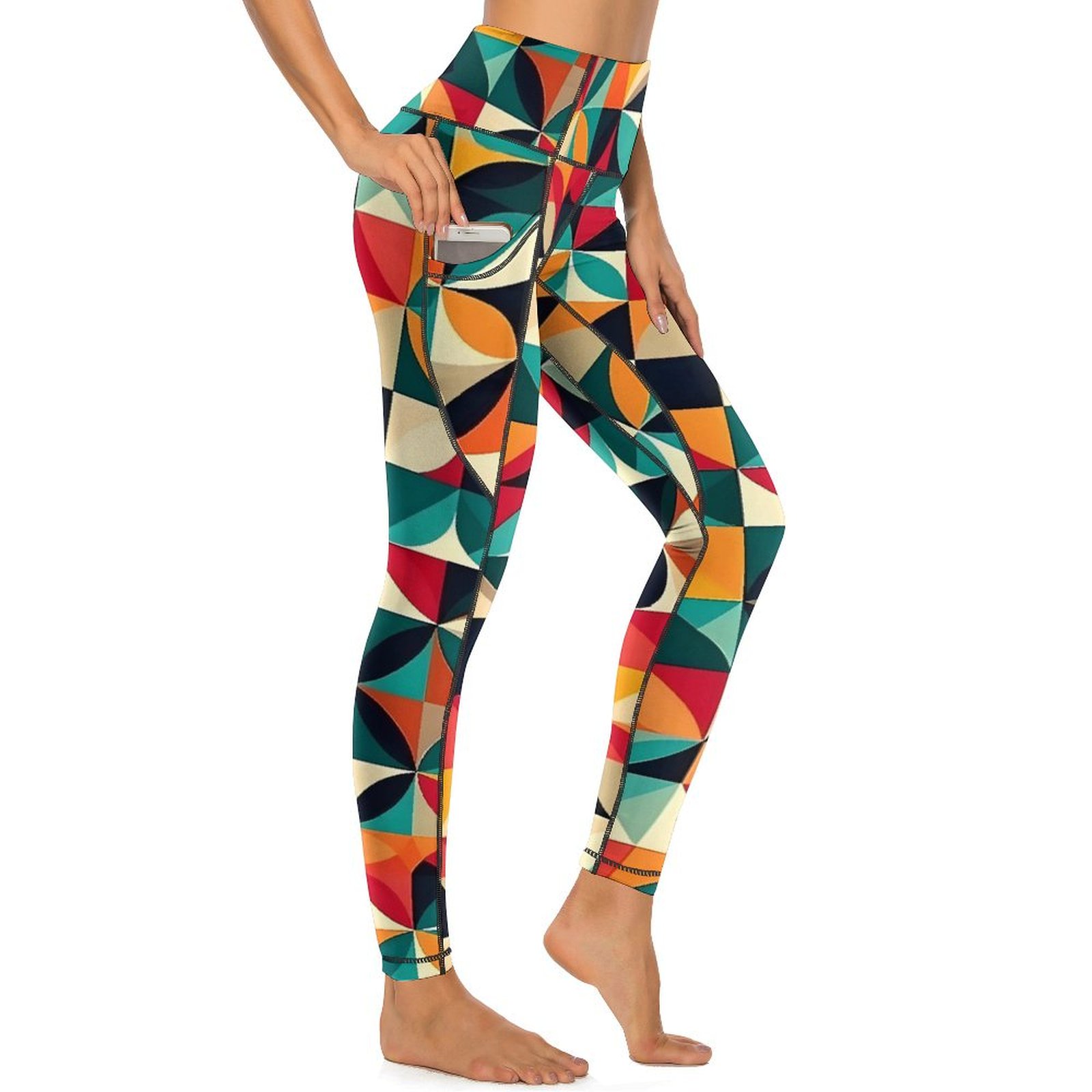 Kente Vintage Geometric Yoga Pants Sexy Retro Rasta Colors Graphic ...