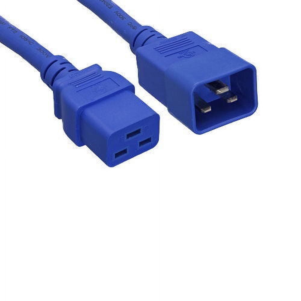 Kentek 2 Feet Ft 3 Prong US AC Power Cord IEC320 C19 to C20 Extension ...