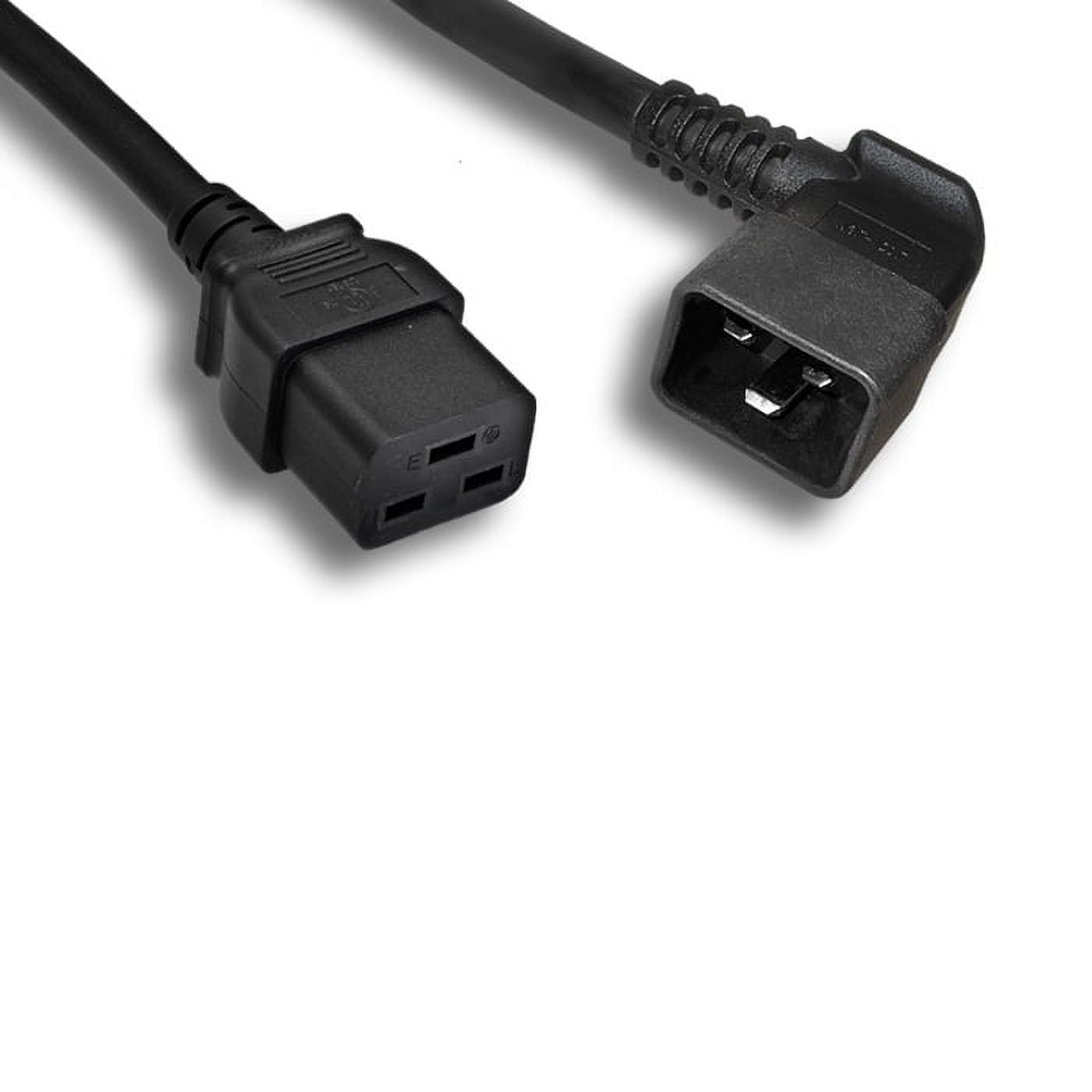 Kentek 3 Feet Ft 12 AWG AC Power Cable Cord Left Angled C20 to C19 20A ...