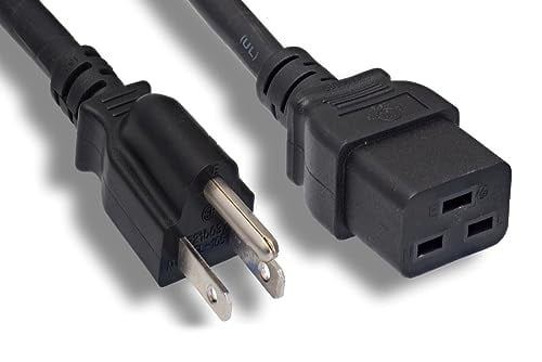 Kentek 3 Feet US AC Power Cord 3 Prong NEMA 5-15P to IEC320 C19 14 AWG ...