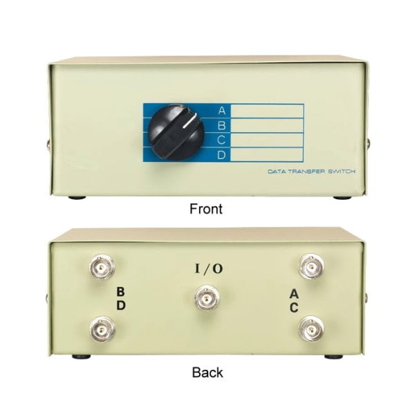 Kentek BNC 4 Way Manual Data Switch Box Female I/O ABCD Port for ...