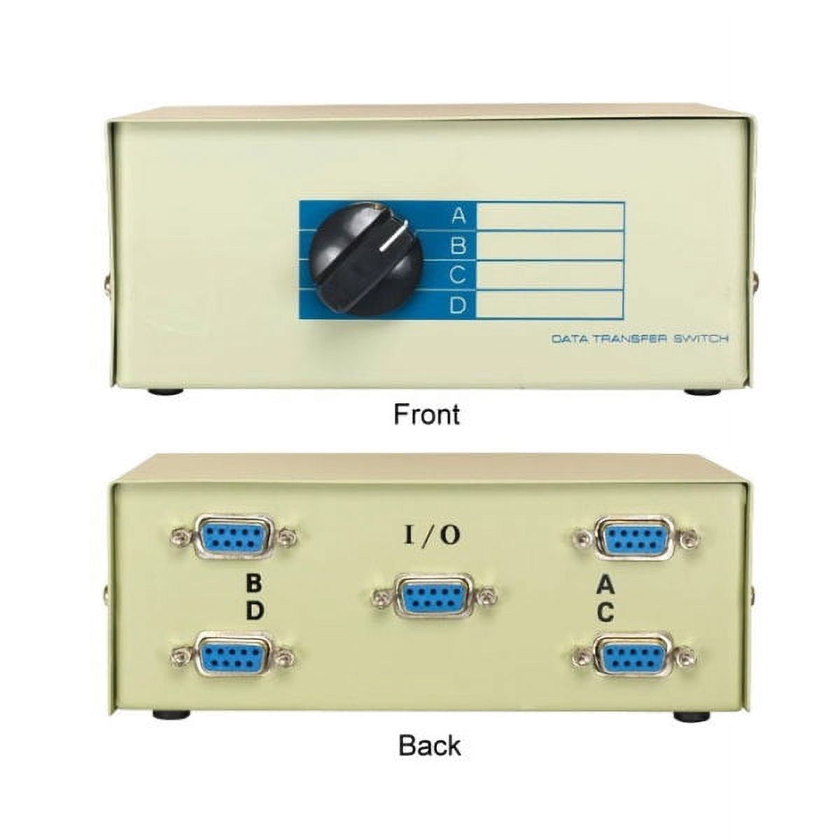 Kentek DB9 Female 4 Way Manual Data Switch Box RS-232 D-Sub 9 Pin I/O ...