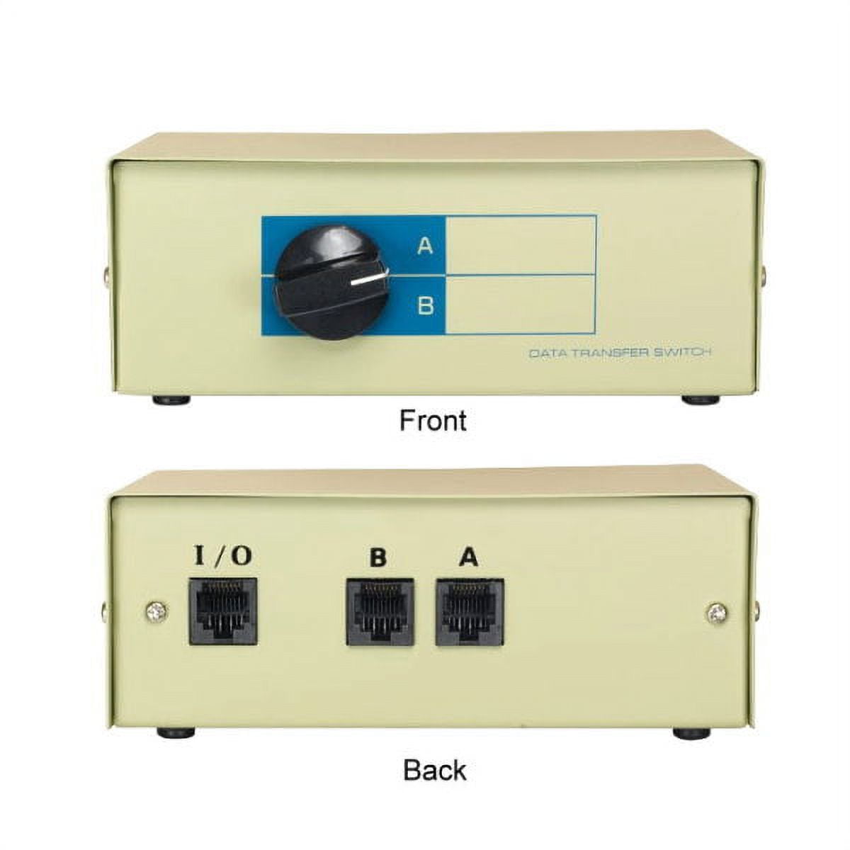 Kentek RJ45 2 Way Manual Data Switch Box Network I/O AB Female Port Phone Internet CAT5 CAT6 ...