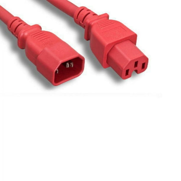 Kentek Red 6 Feet AC Power Cable for CAB-C15-CBN C14-C15 Cisco Cabinet ...