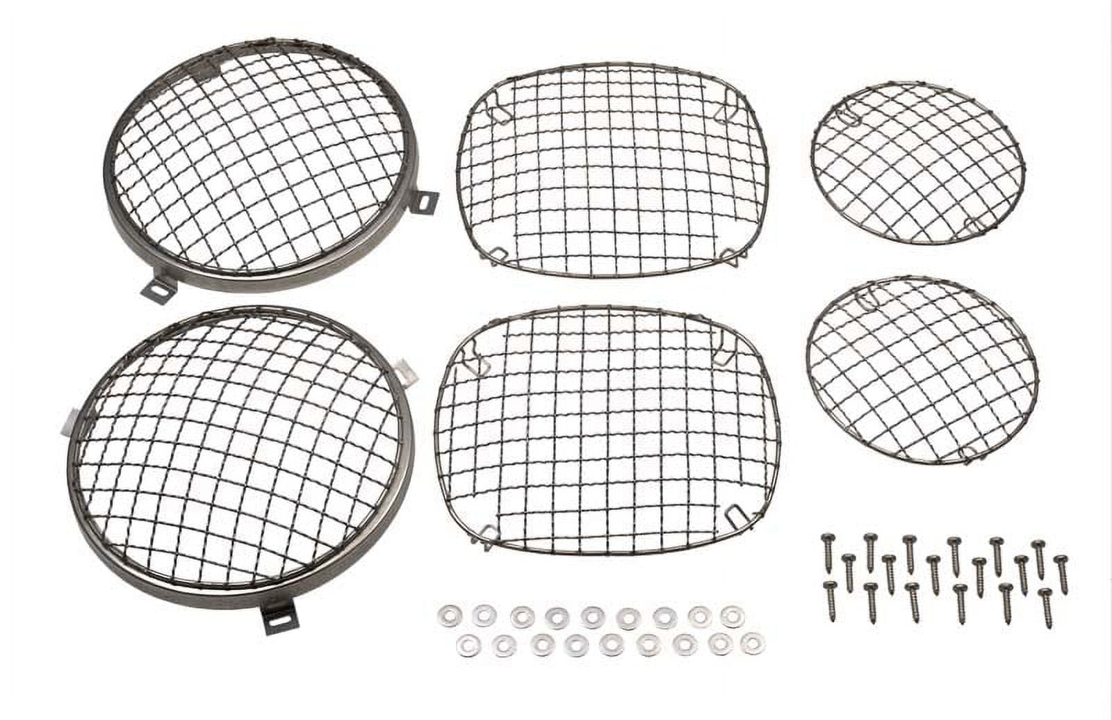 Kentrol 30465 Polished Silver Wire Mesh Guard Set 6 Pieces 76-86 CJ ...