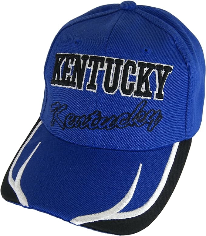 Kentucky Block and Script Lettering Baseball Cap with Embroidered Bill ...