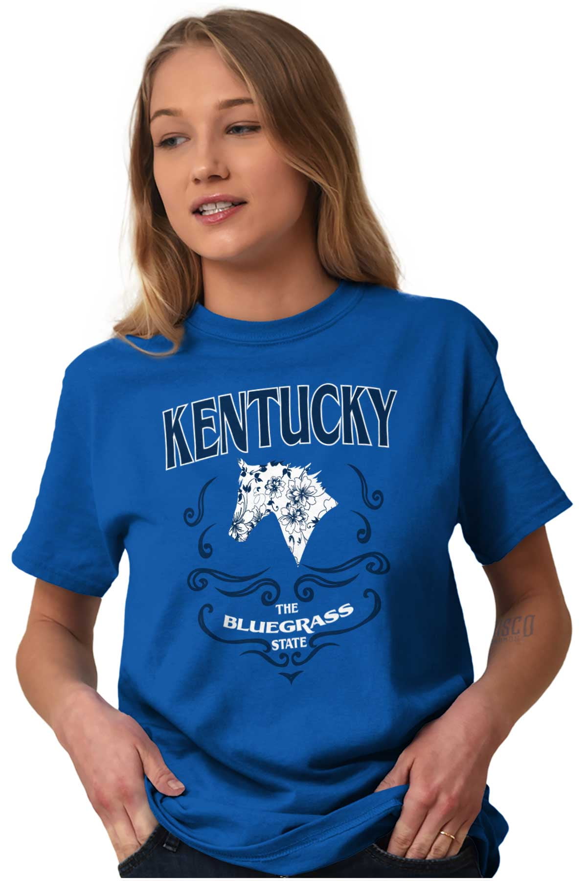 Kentucky Bluegrass Cute Floral Horse Women Plus Size Graphic Tee Tees ...