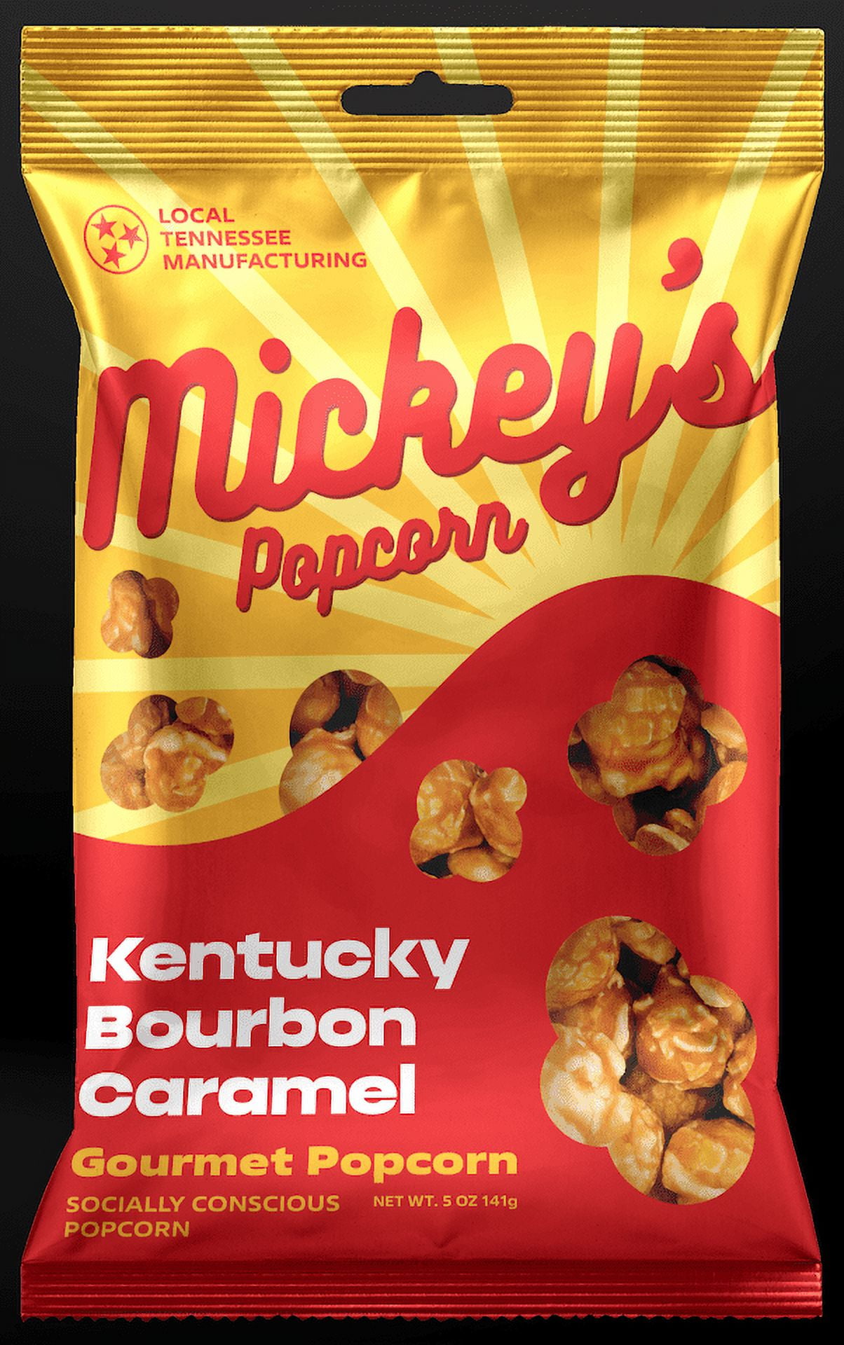 Mickey's Popcorn, Kentucky Bourbon Caramel Popcorn 3 Pack, Caramel ...