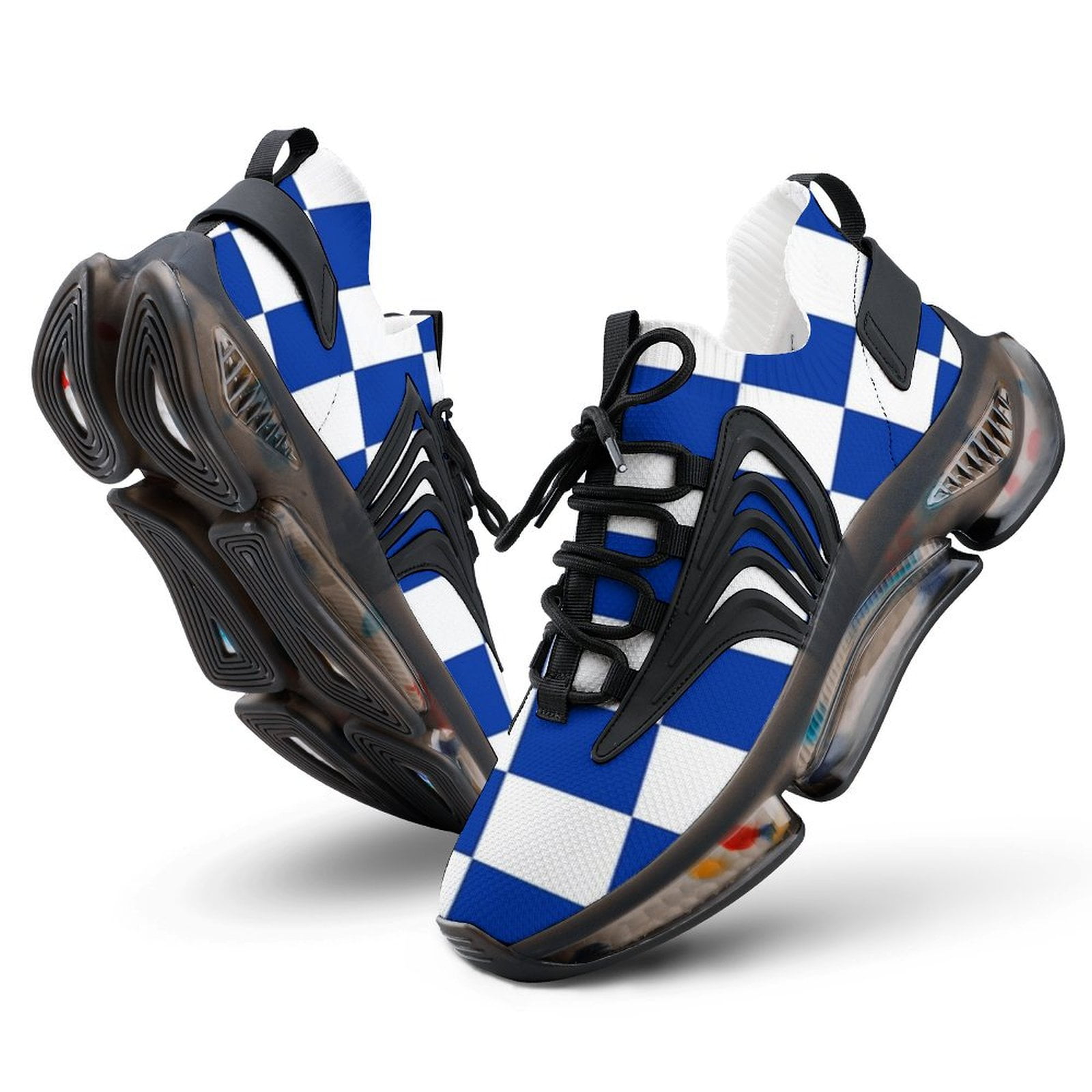 Kentucky Checkerboard Blue And White Walking Shoes for Men Woman ...