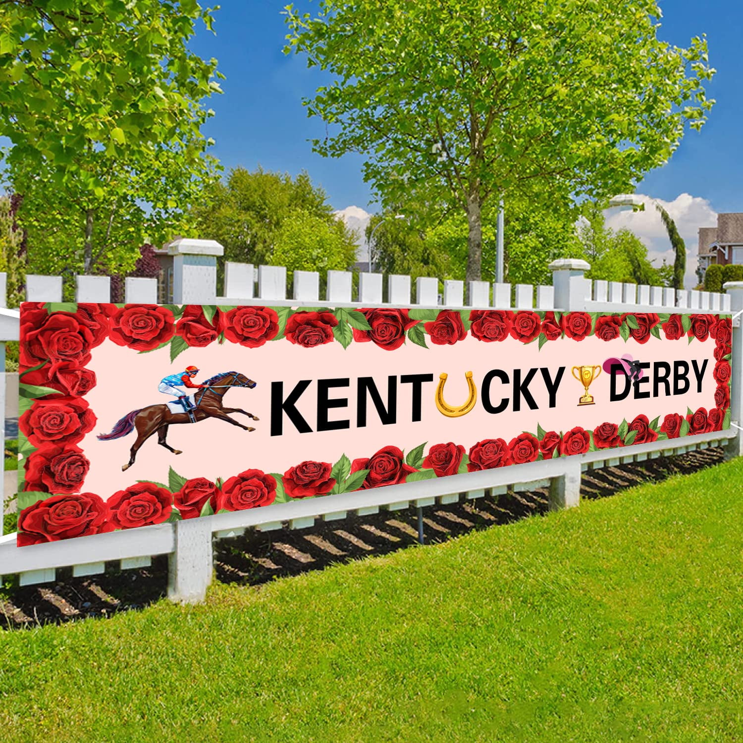 Kentucky Derby Banner Horse Race Party Decorations MHD1- Derby Race Run ...
