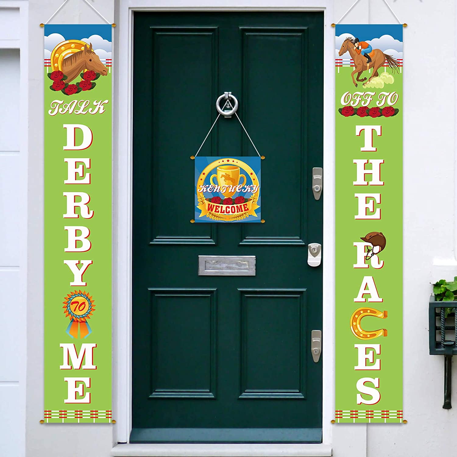 Kentucky Derby Decorations Outdoor Kentucky Derby Porch Sign Banner ...