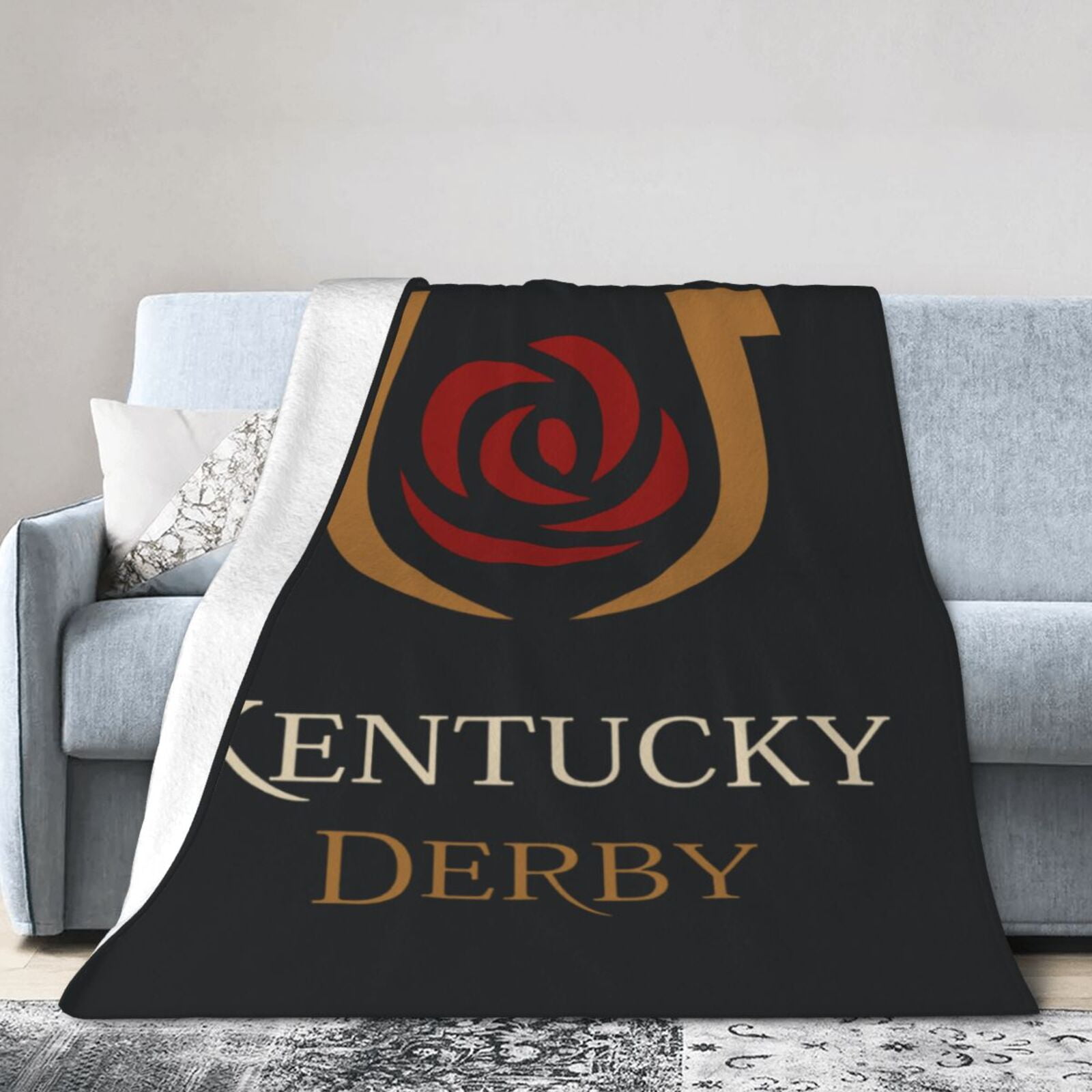 Kentucky Derby Fleece Blanket Throw Blankets Bedding Super Soft Cozy Warm Travel Camping Plush ...