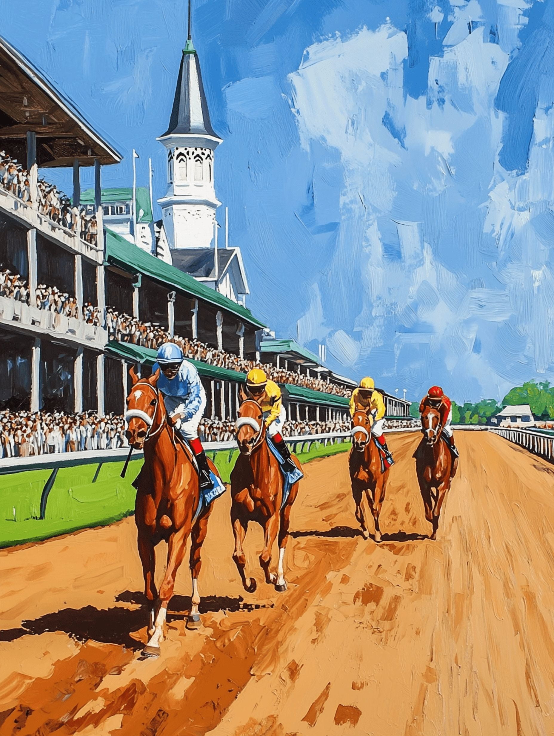 Kentucky Derby Horse Racing Canvas Print/Wall Art， Perfect for Living ...