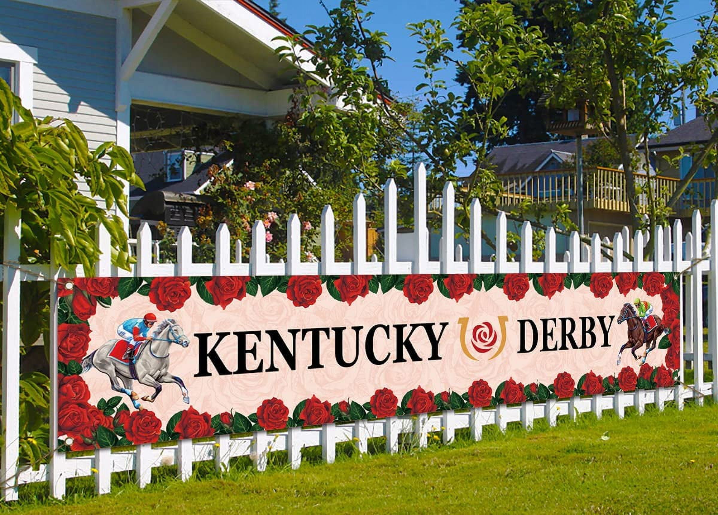 Kentucky Derby Large Fence Banner Horse Racing Indoor Outdoor Party ...