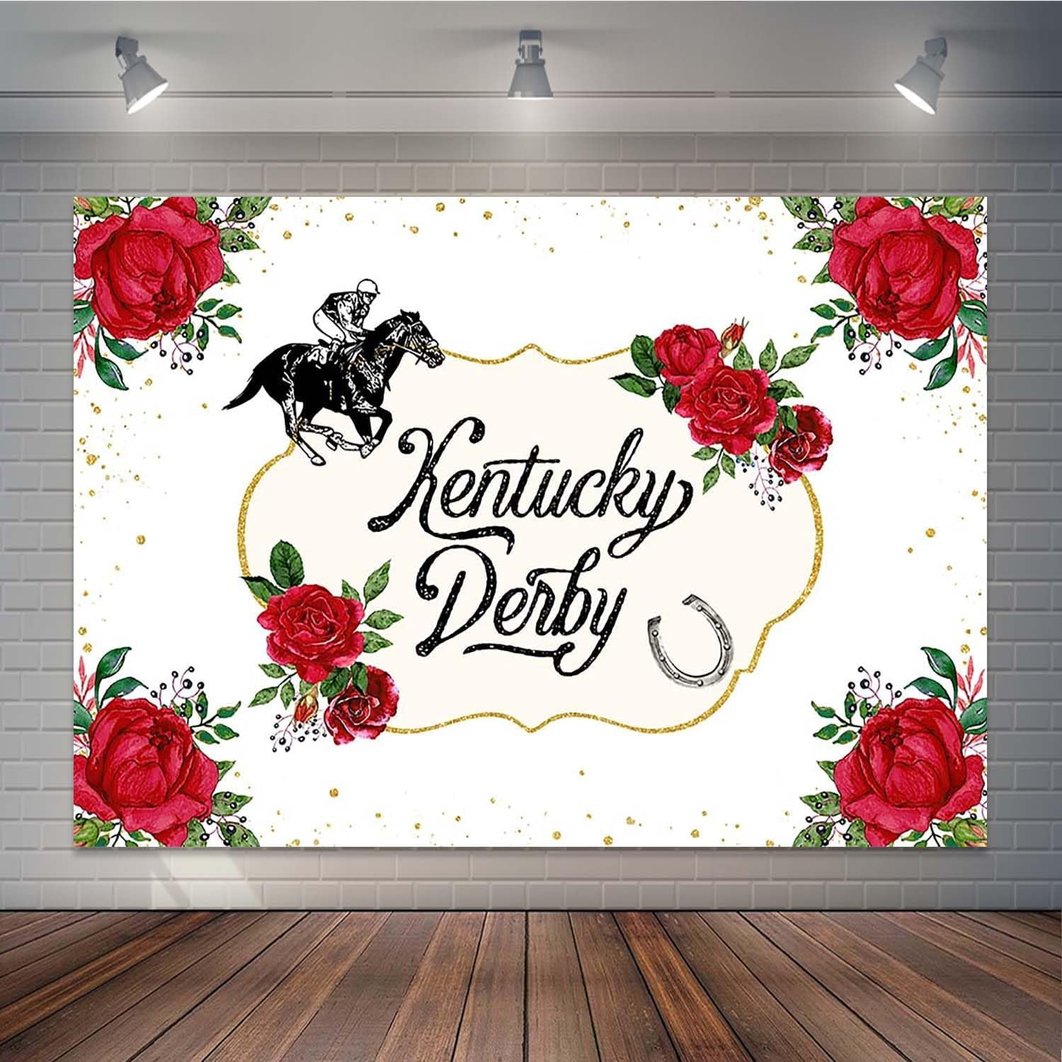 Kentucky Derby Photography Backdrop Red Roses Horse Racing Happy ...