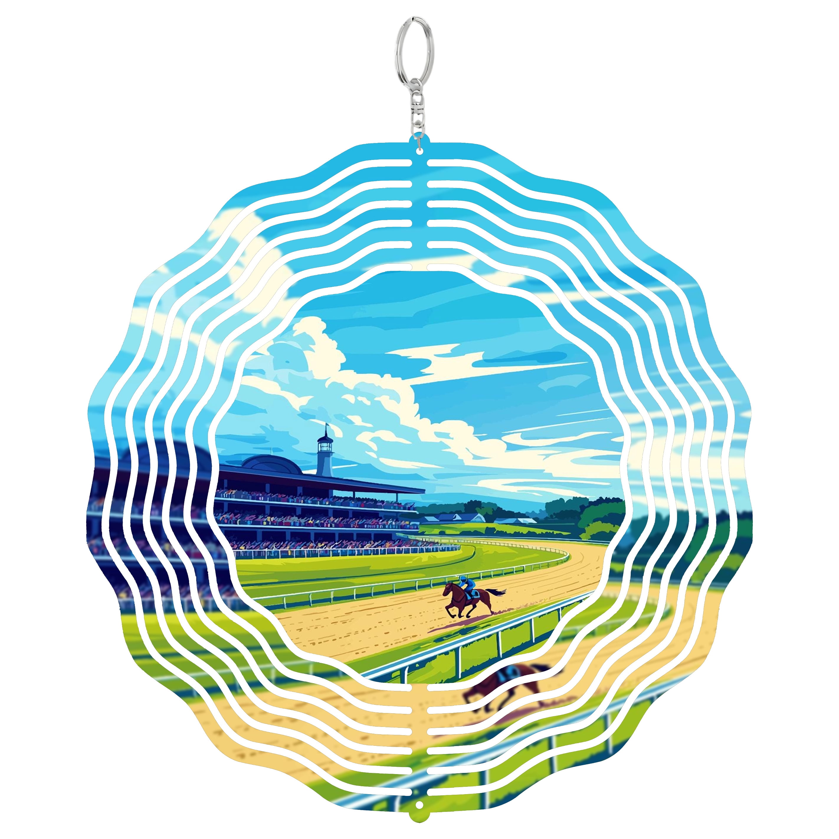 Kentucky Horse Racing 3D Wind Spinner Derby Style Garden Decor ...