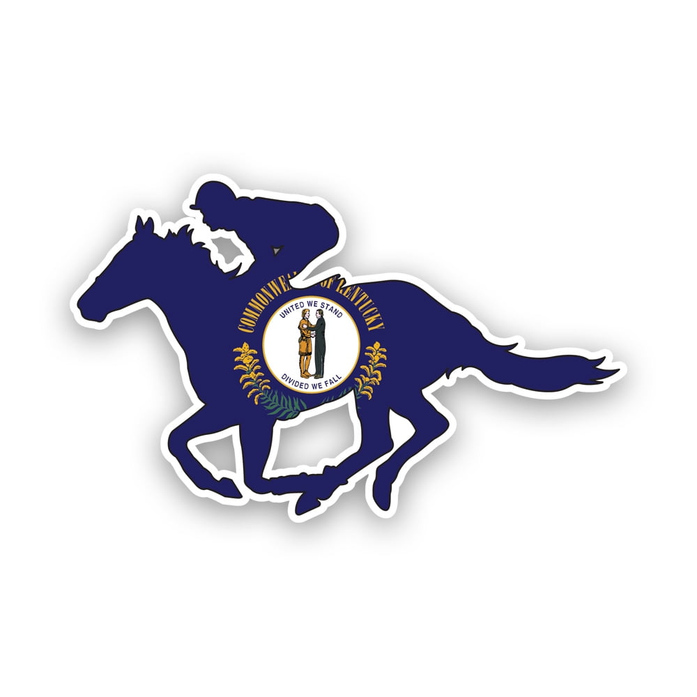 Kentucky KY Horse Racing State Flag Sticker Decal - Self Adhesive Vinyl ...