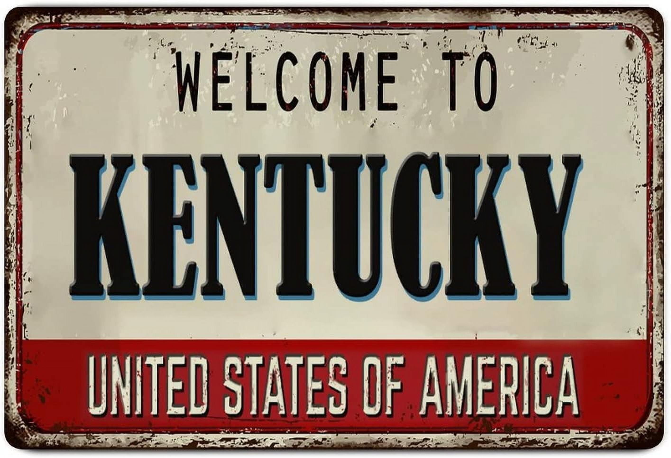 Kentucky Metal Sign Welcome To Kentucky United State Of America Retro ...