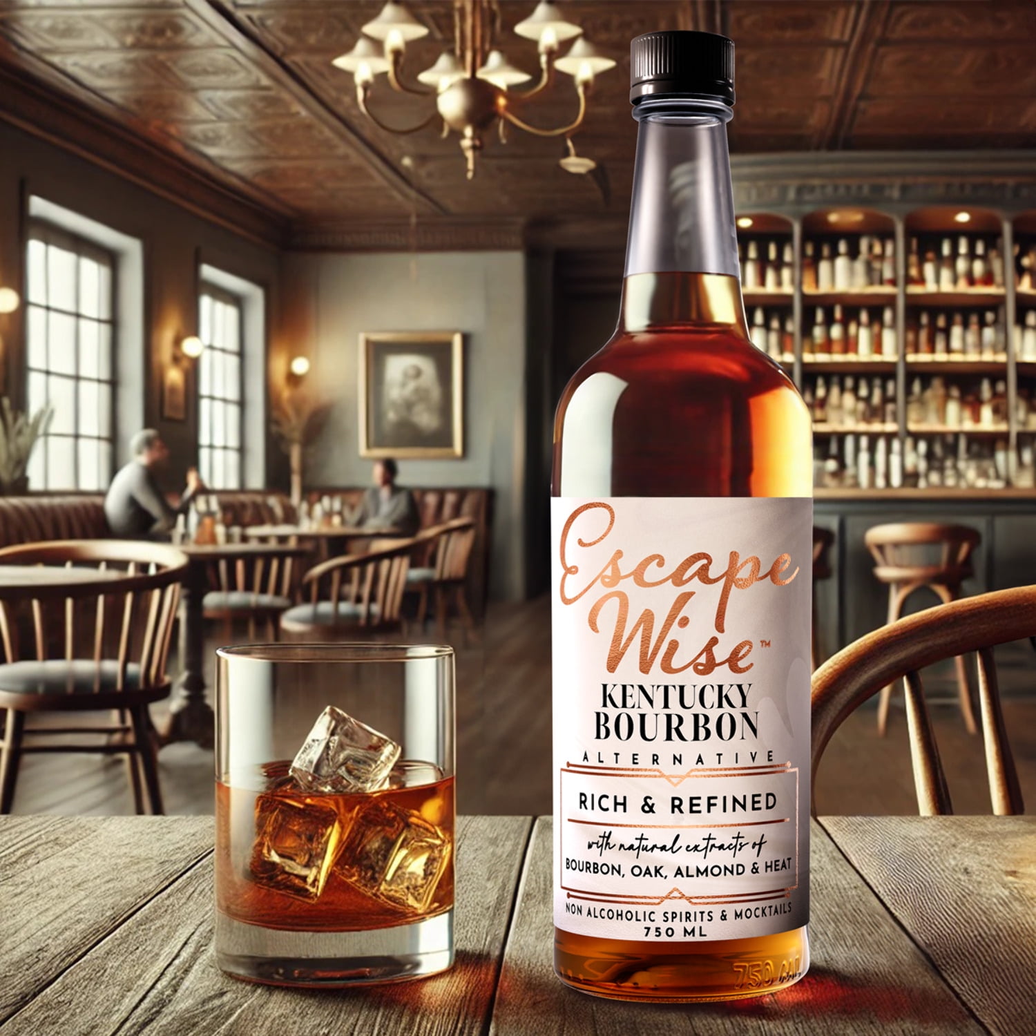 Escape Wise Mocktails Kentucky Alcohol-Free Bourbon Alternative, Rich ...
