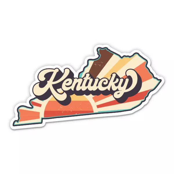 Kentucky Retro Style State Sticker Phone Decal Water Bottle Stickers ...