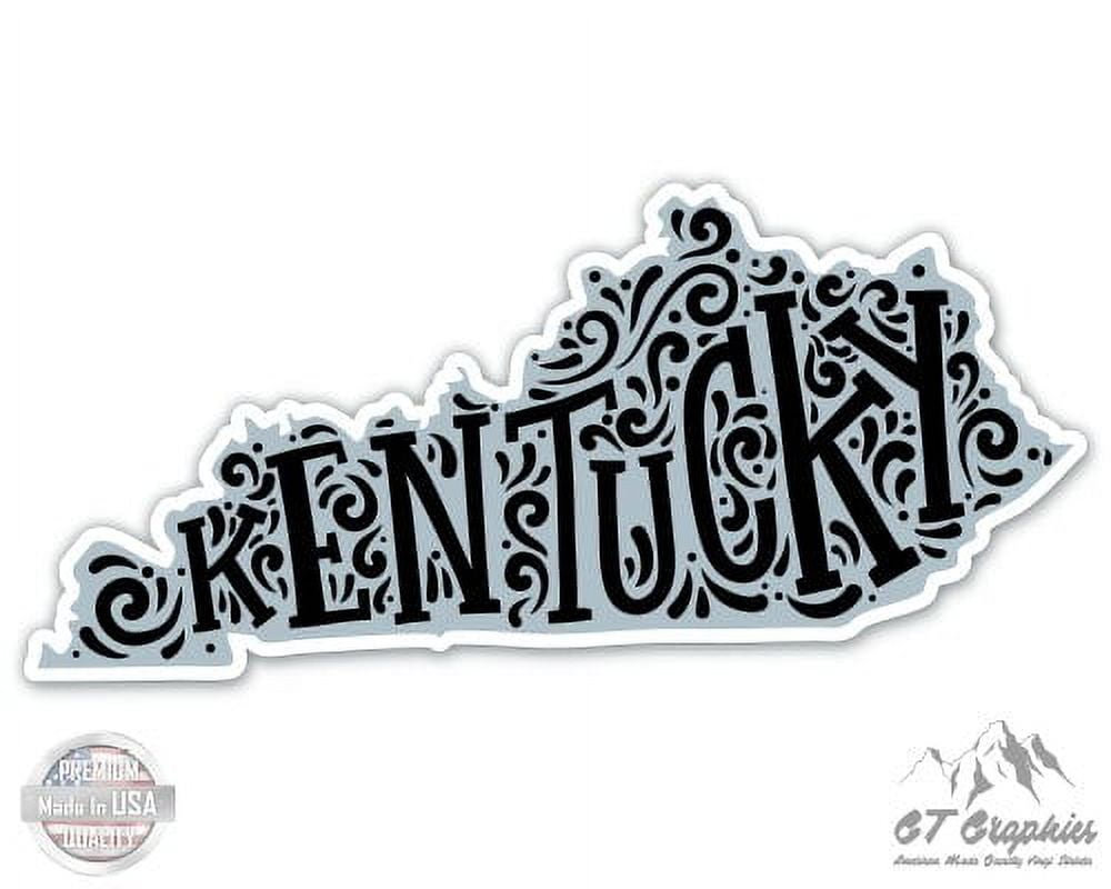 Kentucky Shape Cute Letters Native Local - 5" Vinyl Sticker - For Car ...