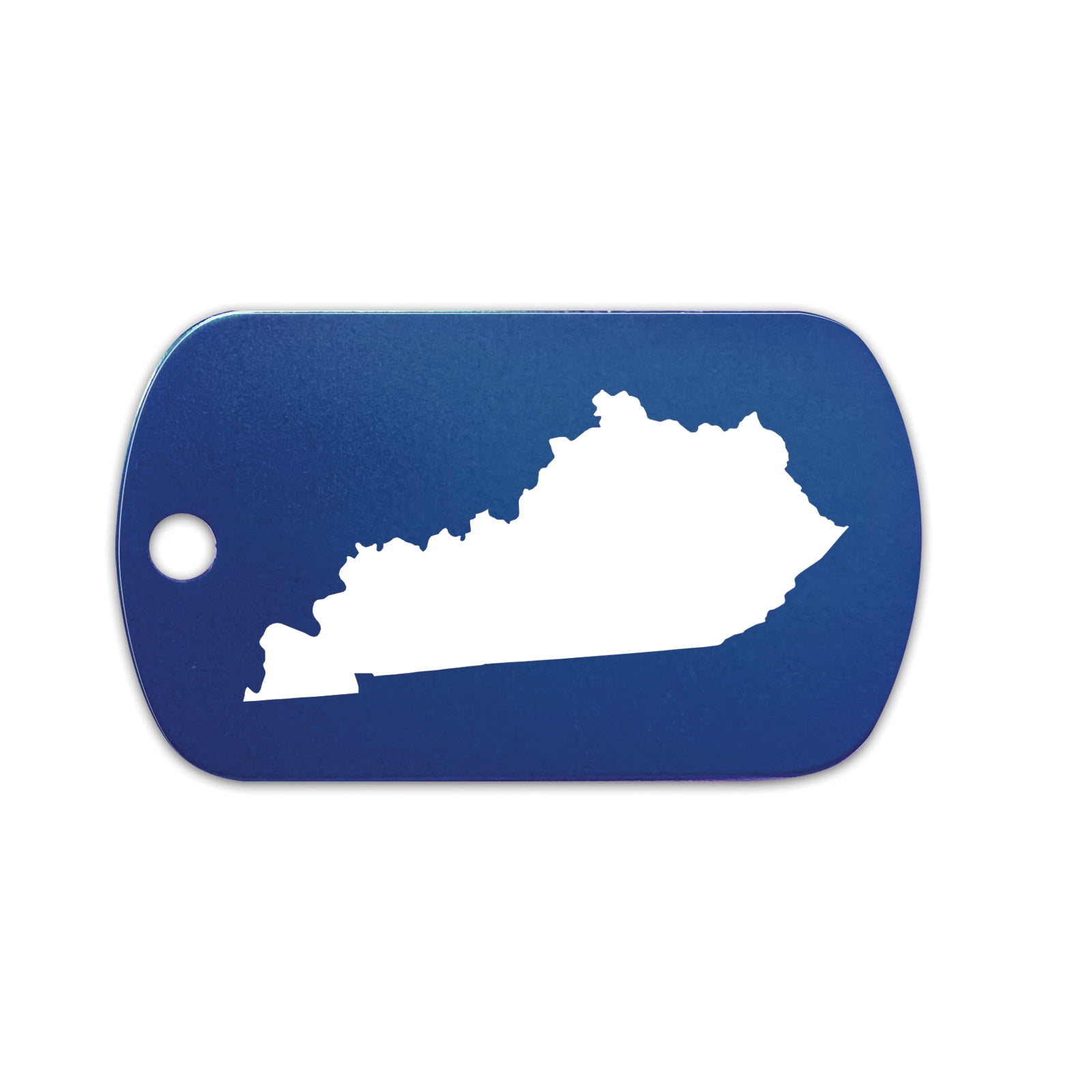 Kentucky Shaped GI Dog Tag Aluminum Keychain ky - Blue - Walmart.com