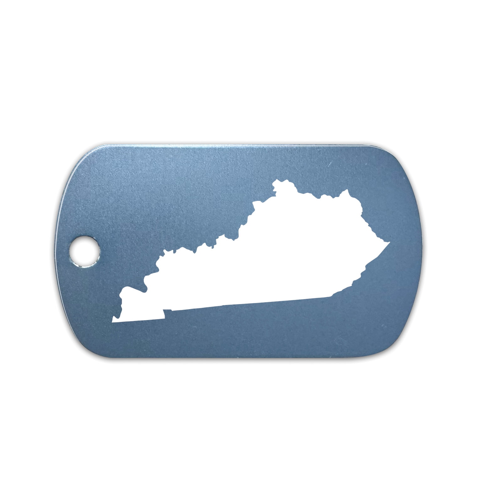 Kentucky Shaped GI Dog Tag Aluminum Keychain ky - Light Blue - Walmart.com