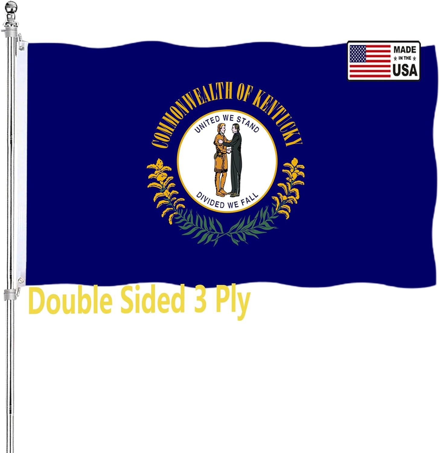Kentucky State Flag 3x5 Outdoor Double Sided KY State Flag Heavy Duty ...
