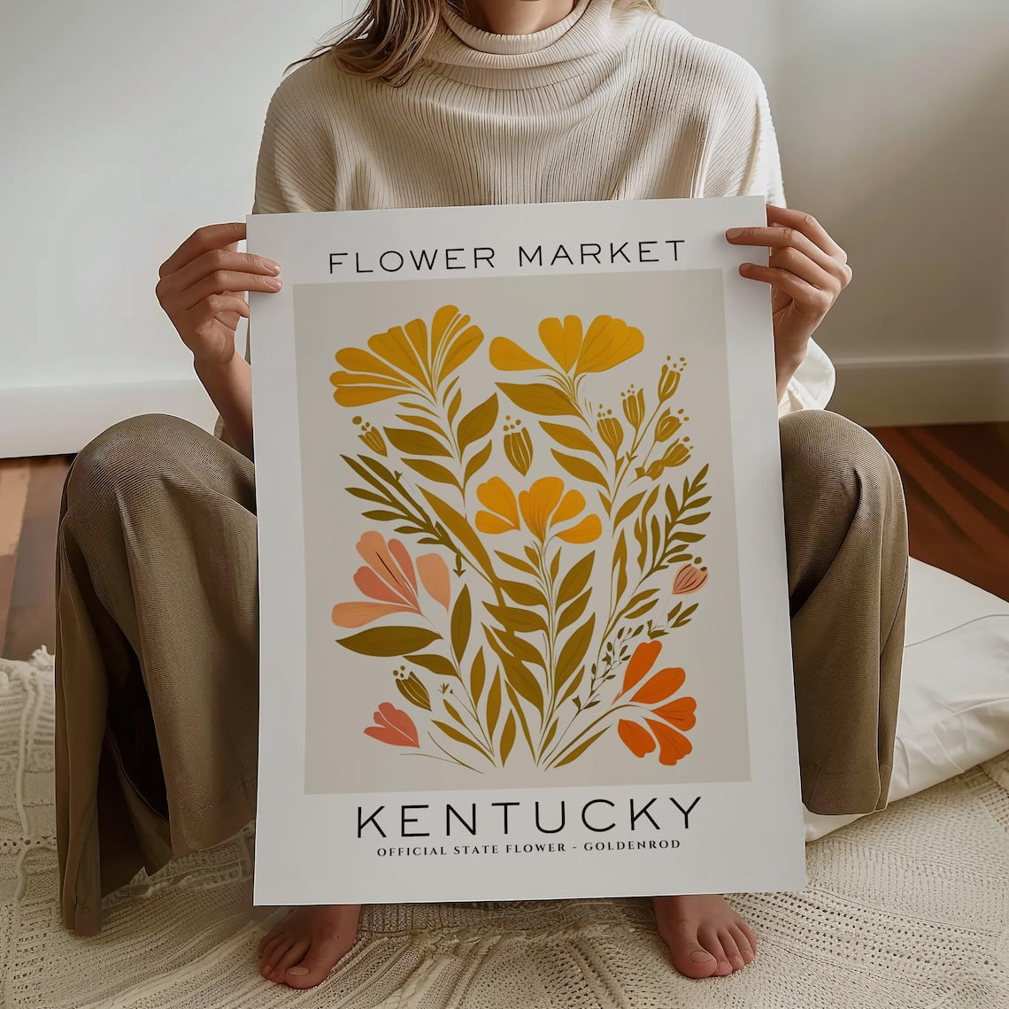 Kentucky State Flower Print, Kentucky Flower Market Print, Goldenrod ...
