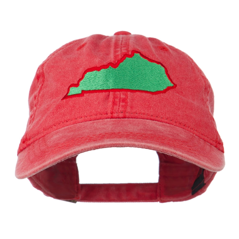 Kentucky State Map Embroidered Washed Cap - Red OSFM - Walmart.com