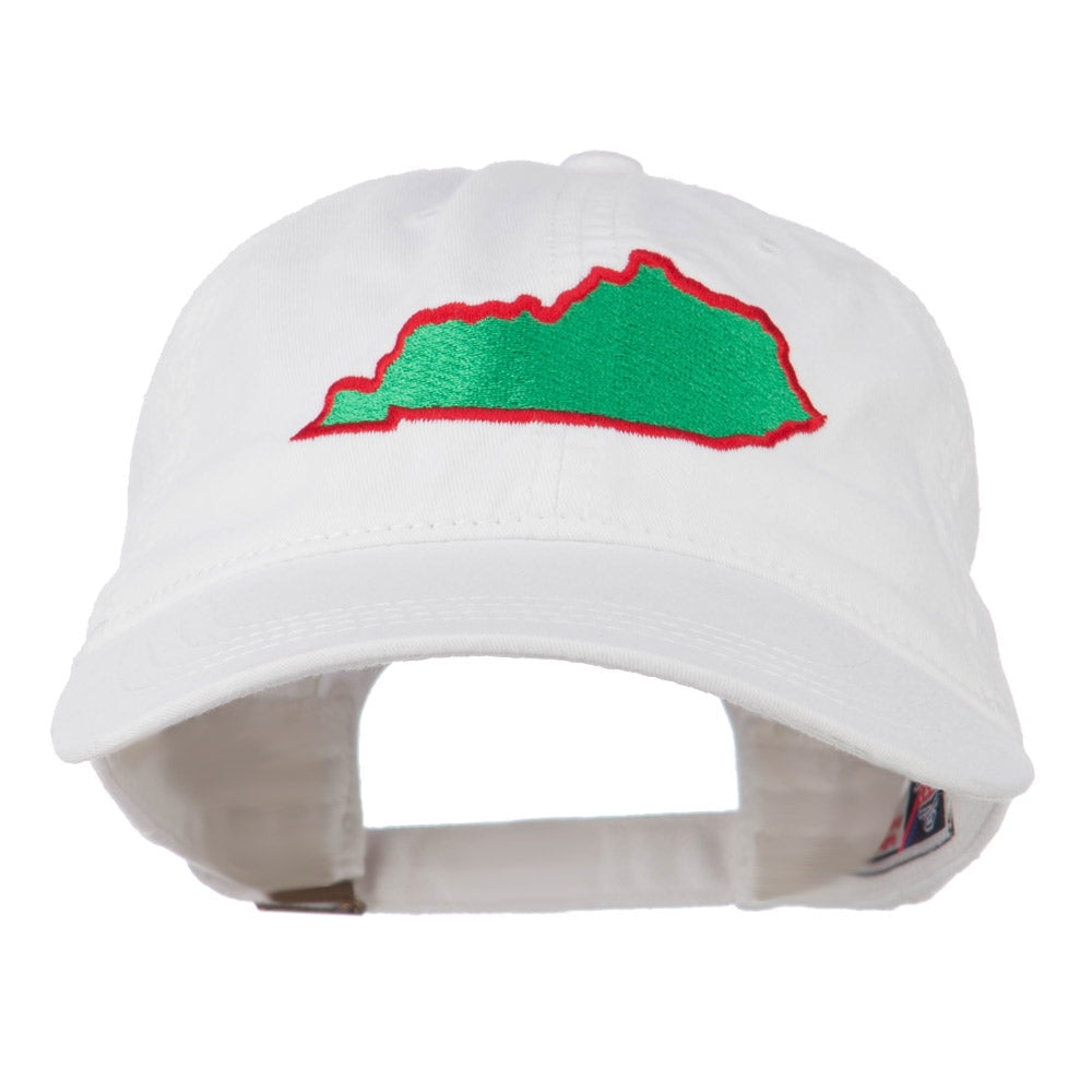 Kentucky State Map Embroidered Washed Cap - White OSFM - Walmart.com