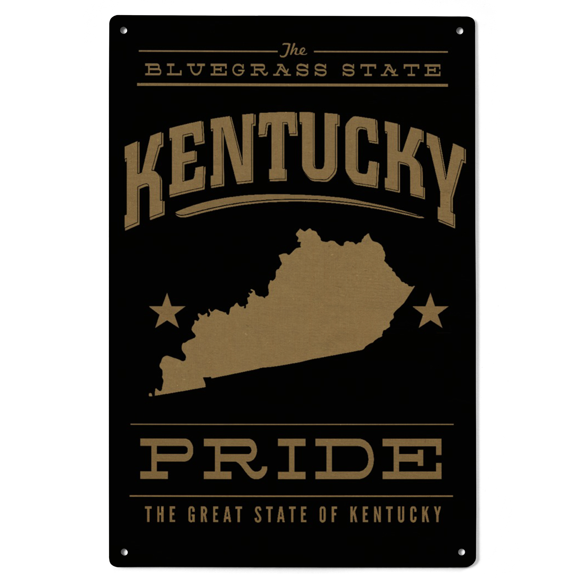 Kentucky State Pride, Gold on Black Birch Wood Wall Sign (6x9 Rustic ...