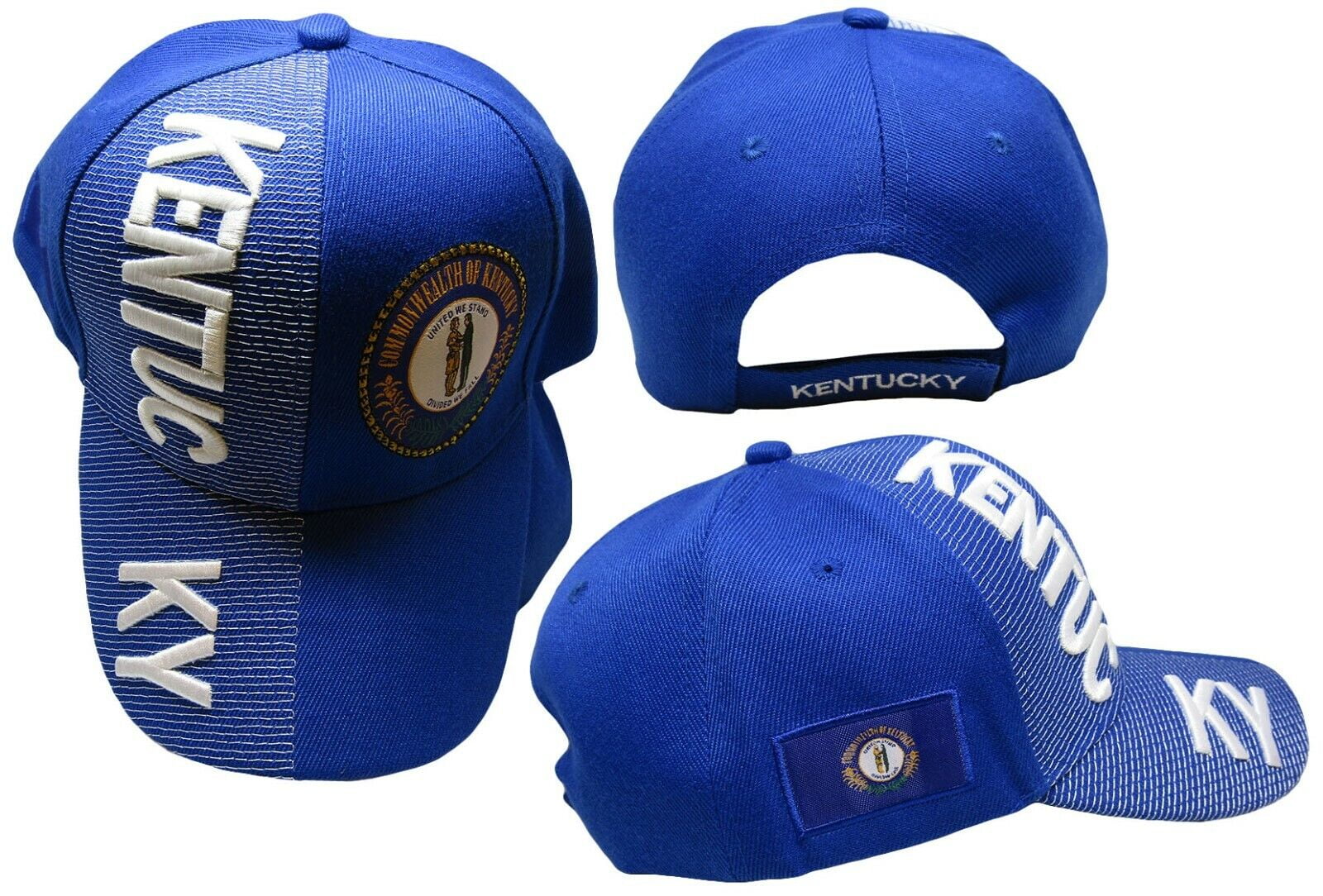 Kentucky State Royal Blue White Letters Patch On Side Embroidered Hat ...