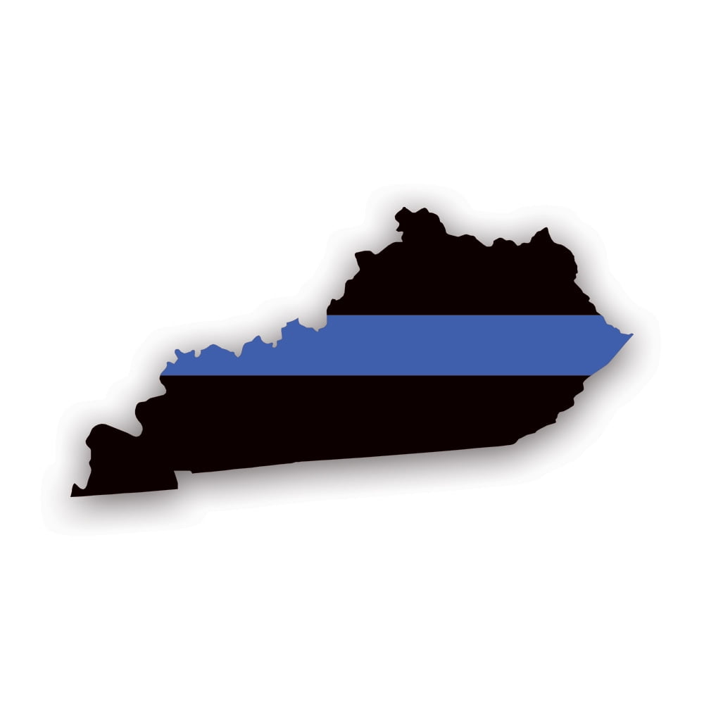 Kentucky State Shaped The Thin Blue Line Sticker Decal - Self Adhesive ...