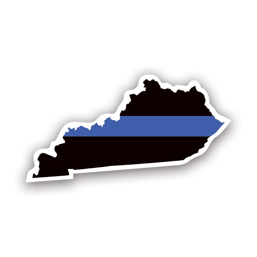 Kentucky State Shaped The Thin Blue Line Sticker Decal - Self Adhesive ...