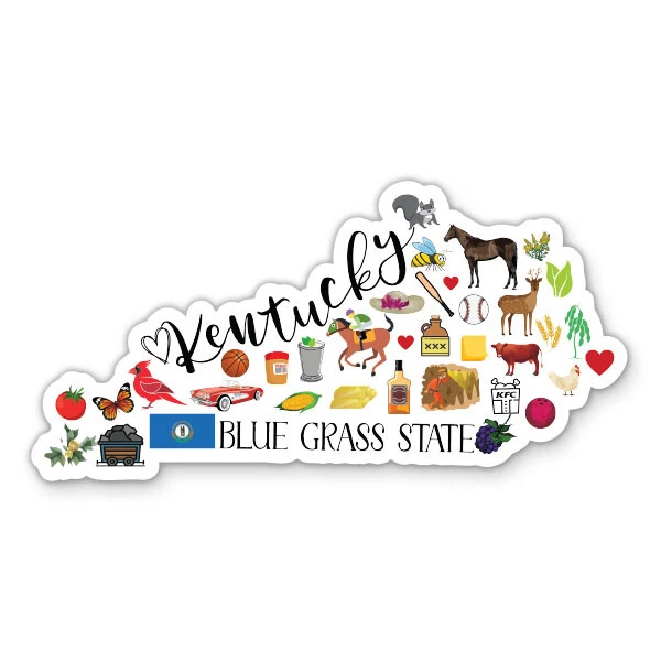 Kentucky State Travel Sticker Phone Decal Water Bottle Stickers Car ...
