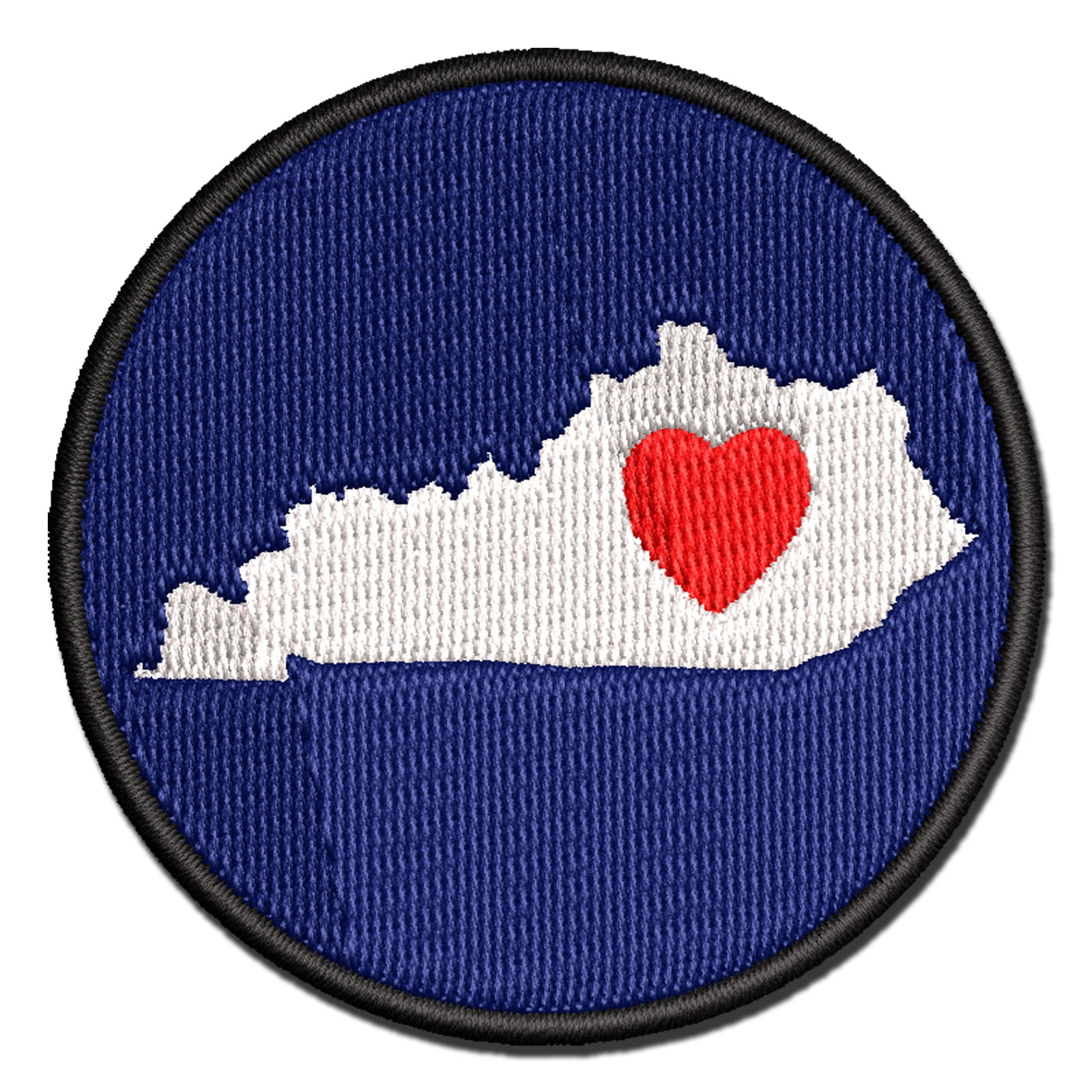 Kentucky State with Heart Applique Multi-Color Embroidered Hook & Loop ...