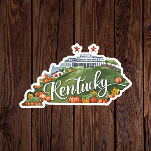 Kentucky Sticker American Flag State Outline Novelty Laptop Car Sticker ...
