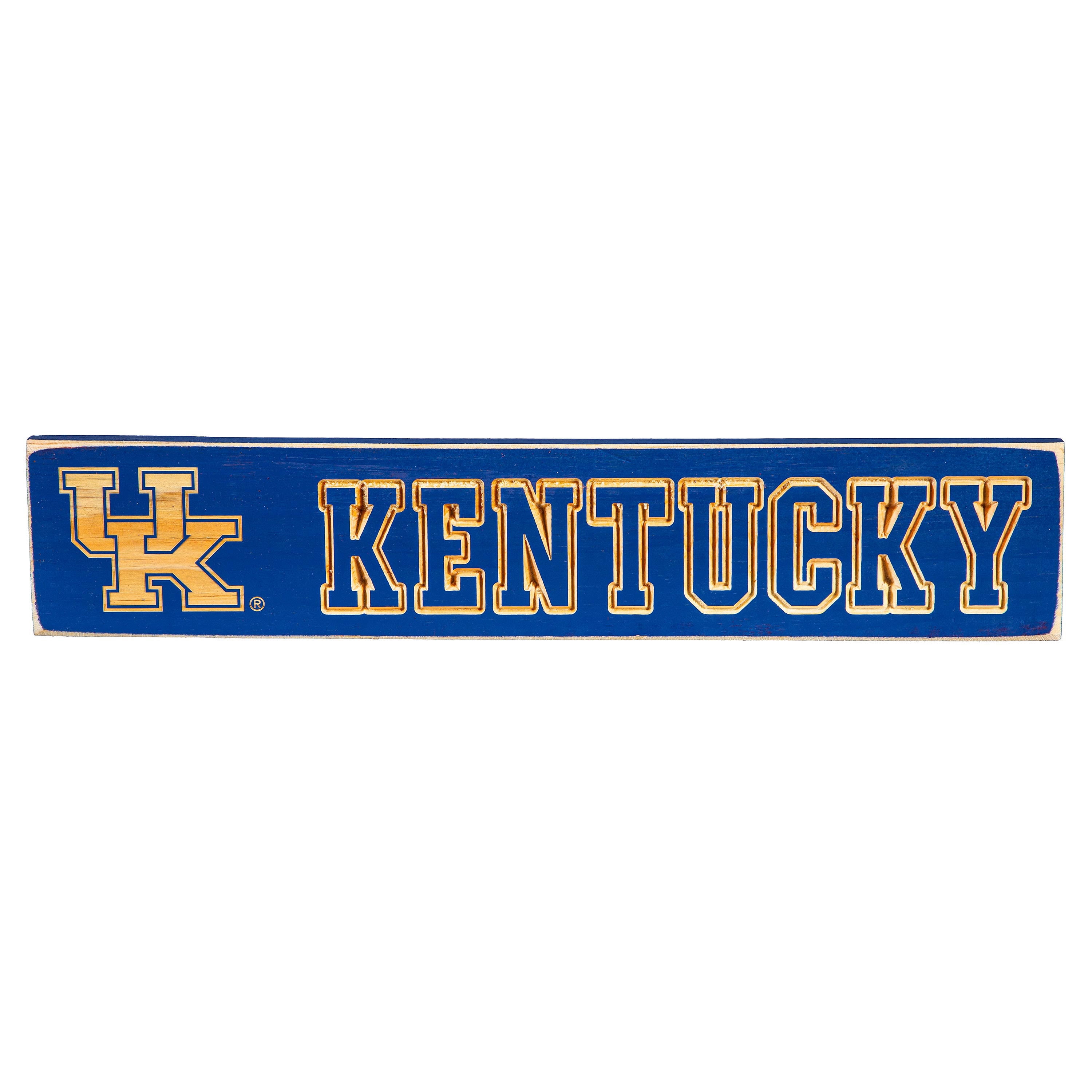 Kentucky Wildcats 18" x 3.5" Engraved Wood Sign - Walmart.com