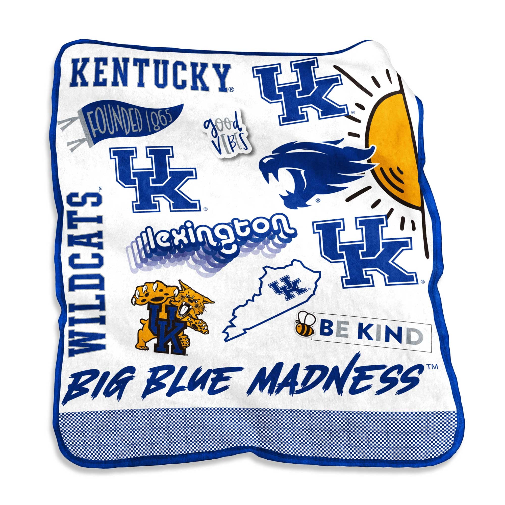 Kentucky Wildcats 50'' x 60'' Native Raschel Plush Throw Blanket ...